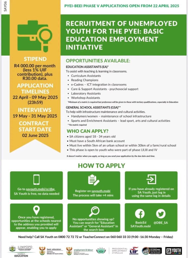 How to apply for Department of Basic Education’s teacher assistant n ...