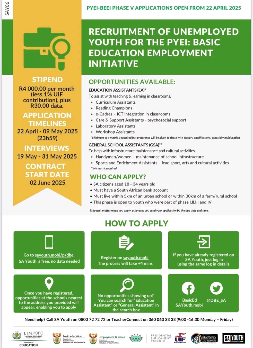 How to apply for Department of Basic Education’s teacher assistant n ...